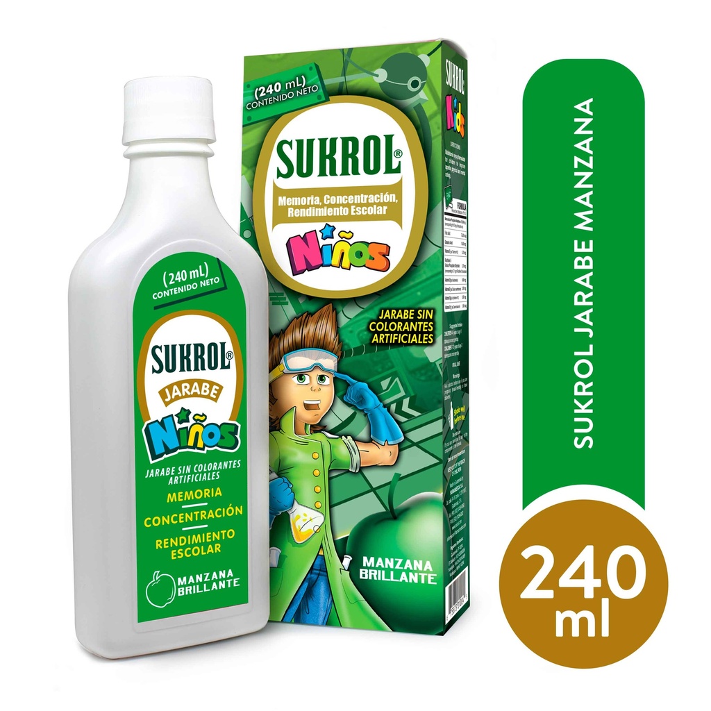 SUKROL JARABE SABOR MANZANA VERDE - FRASCO 240ML | Farmacia502